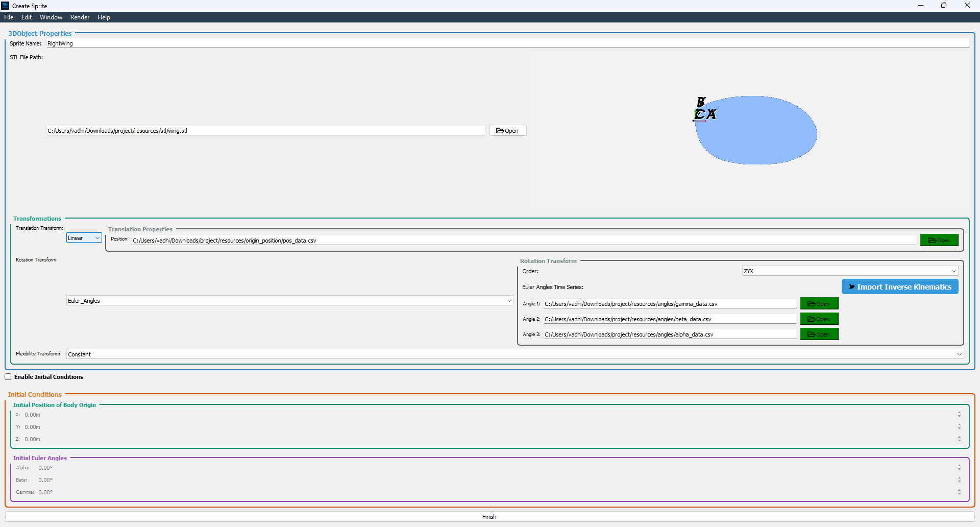 2-DOF + Translating Flapping Wing — FlapKine v1.0.0 documentation